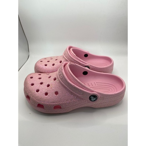 CROCS | Shoes | Kids Crocs Pink Glitter Clog Shoes Size Toddler Little ...